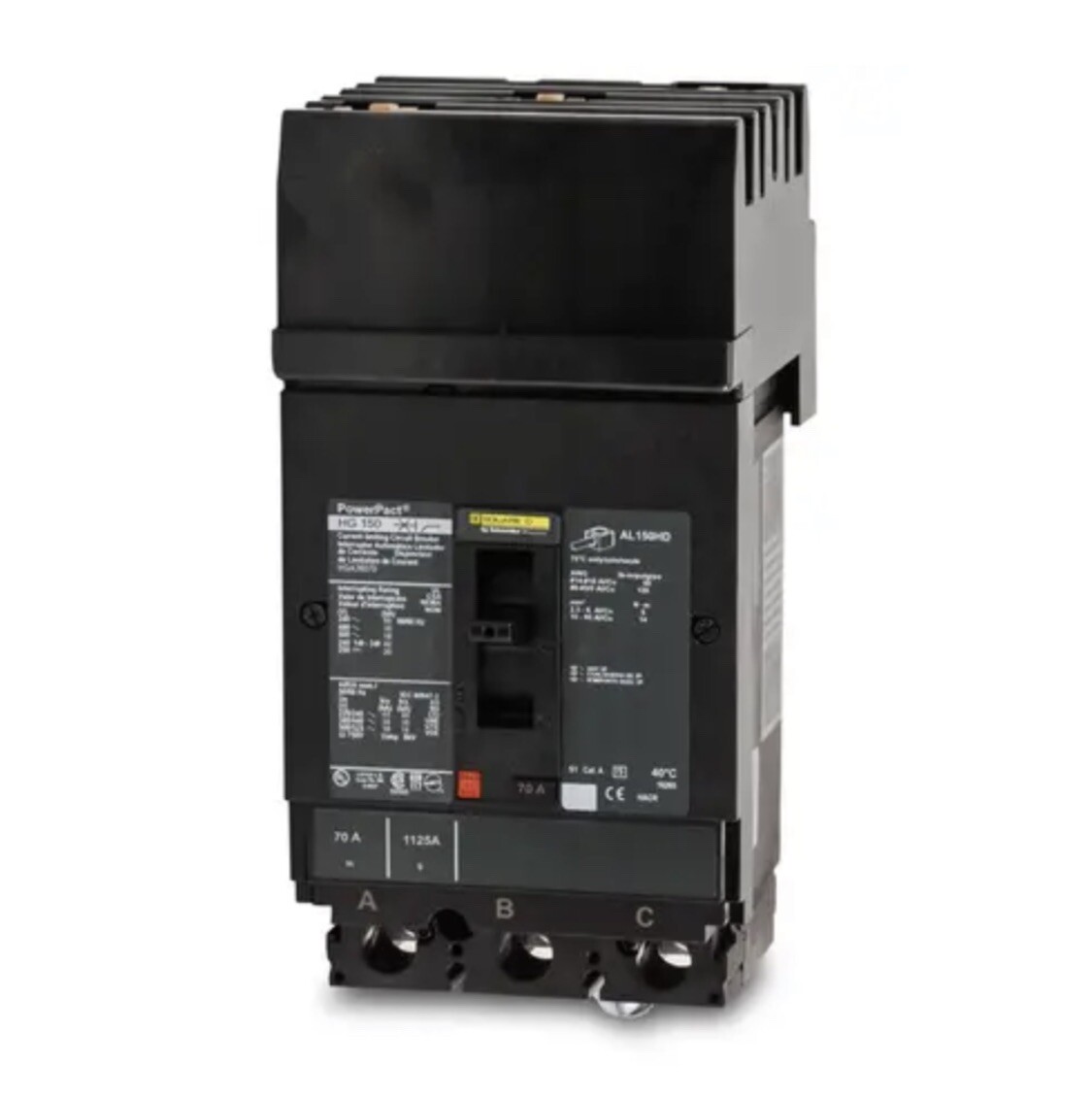 HGA36070 NEW SQUARE D 3 POLE 70 AMP 600V POWERPACT MOLDED CASE CIRCUIT ...