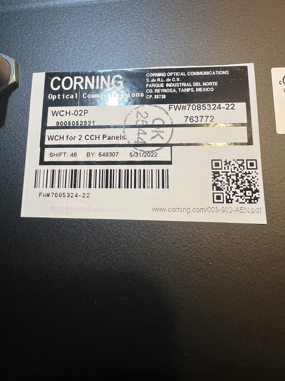 Corning WCH-02P 1PCE Fiber Optic Wall Mount Enclosure | eBay