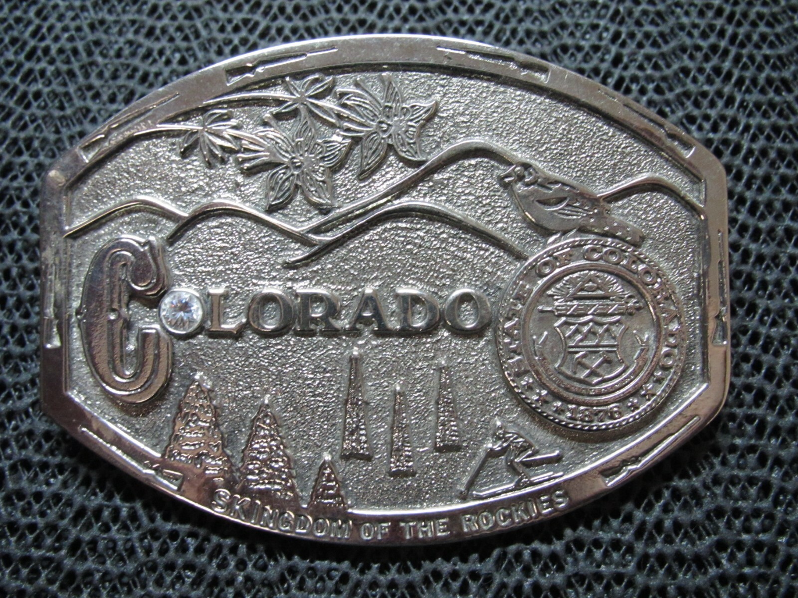 COLORADO CZ EMBEDDED BELT BUCKLE! VINTAGE! RARE! LIMITED EDITION! 368 ...