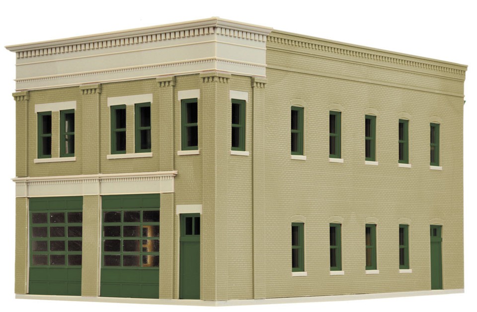 WALTHERS Cornerstone 933-4022 1/87 HO Scale TWO-BAY FIRE STATION ...