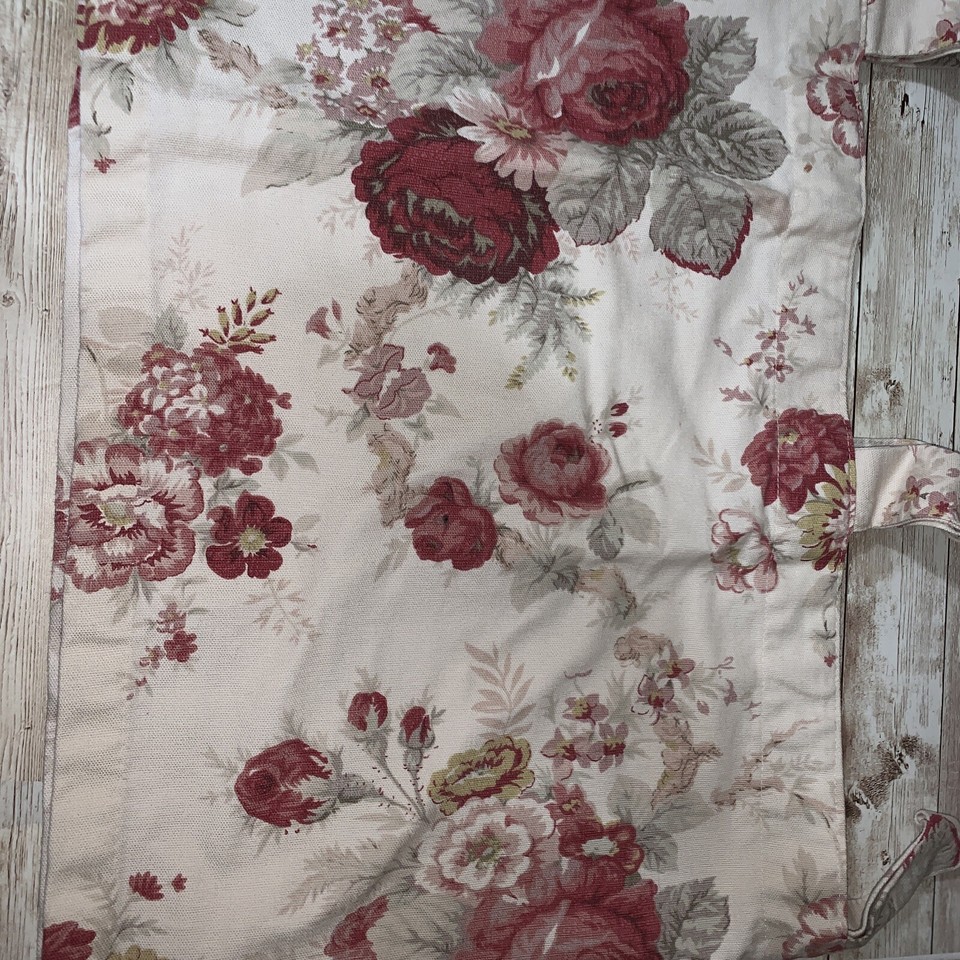 Waverly Garden Room Norfolk Red Rose Floral Tab Top Valance | eBay