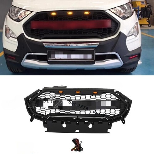For EcoSport 2016-2019 Black Front Honeycomb Bumper Grille Grill With ...