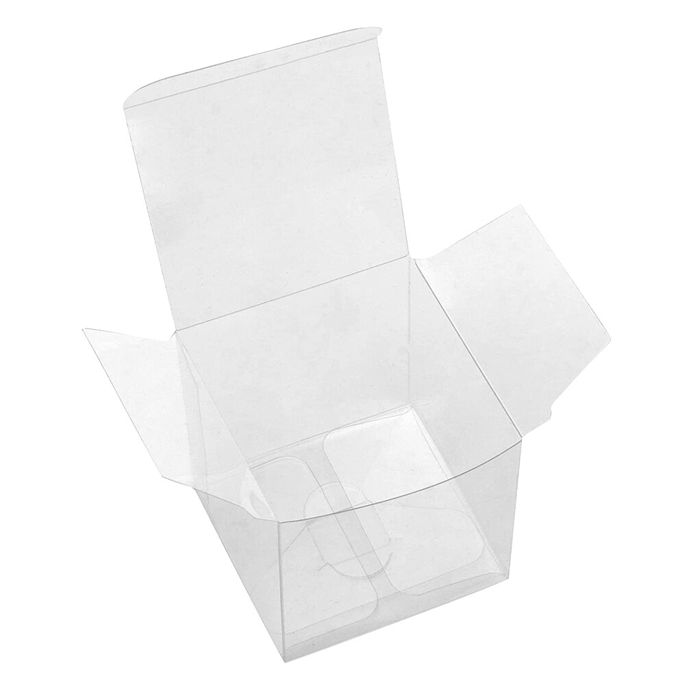 5cm Clear PVC Boxes Macaron Square Cube Wedding Party Bomboniere Candy ...