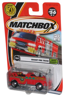 Matchbox Rescue Rookies (2001) Rouge Seau Feu Truck Jouet #56/75 | eBay