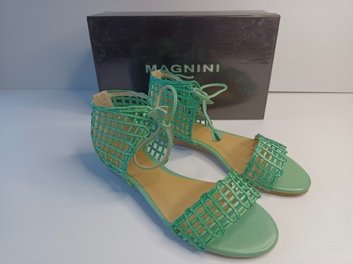 MAGNINI Shoes - Green Leather Flat Sandals - New in Box - RRP $142.95 ...