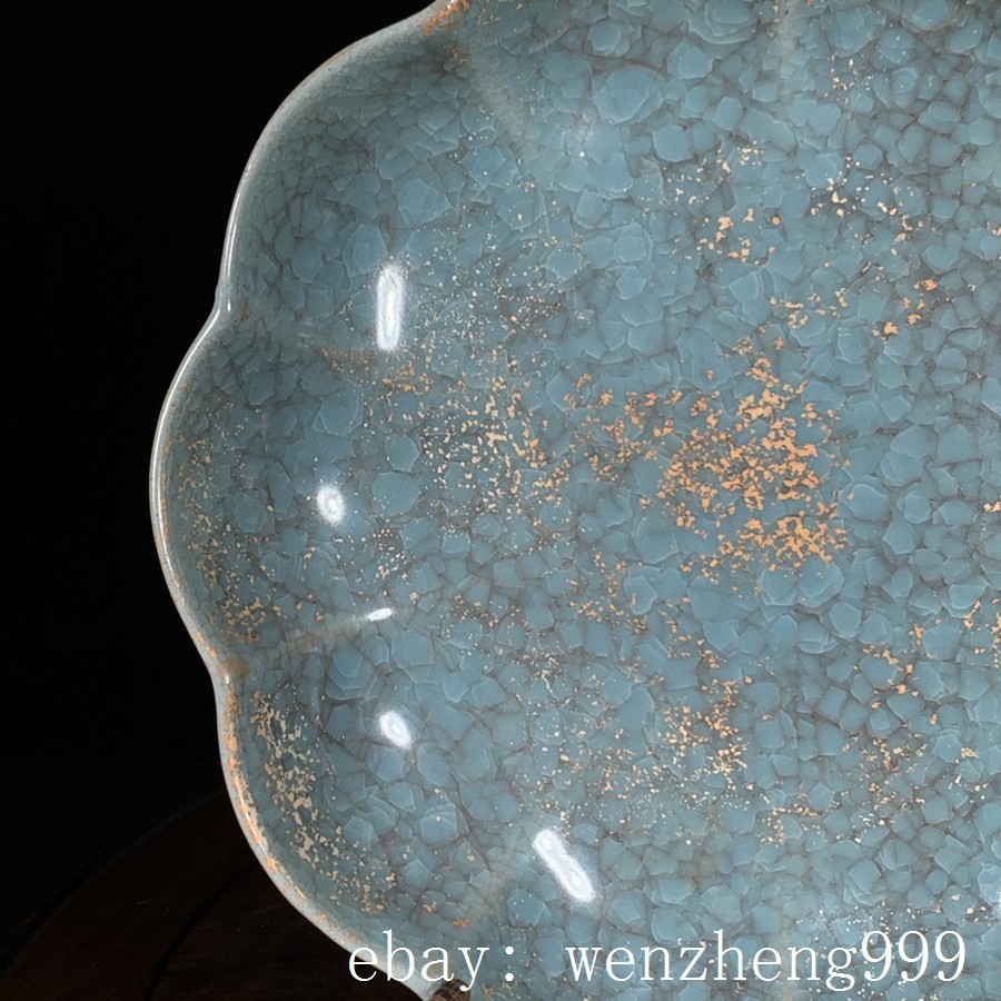8.4"China Song Dynasty Ru Kiln porcelain Plate Pallet disc Fruit ...