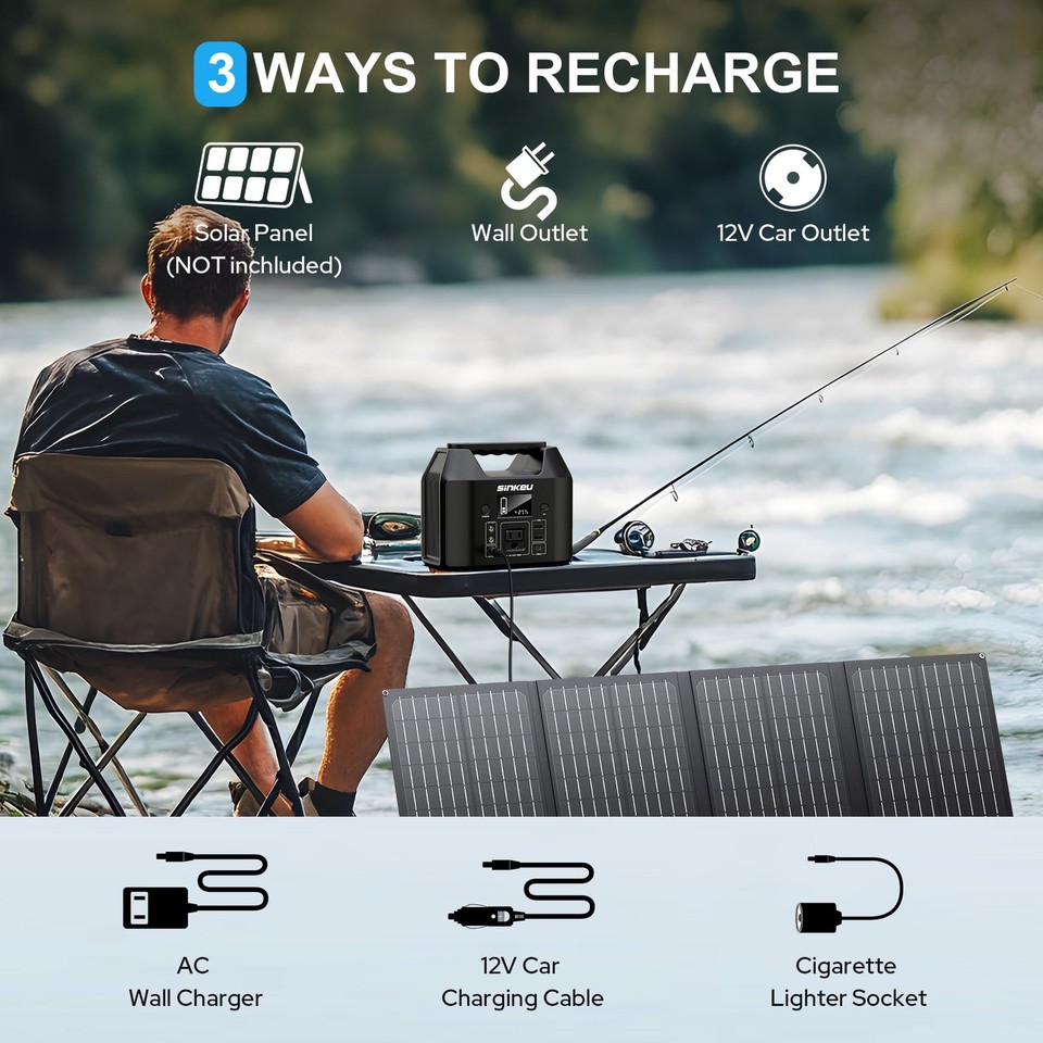 Portable Power Station 122.8Wh, LiFePO4 Battery Solar Generator 150w ...