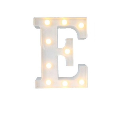 LETTERA E LUMINOSA CON LUCI LED A BATTERIA DECORAZIONI PER LA CASA DIM ...
