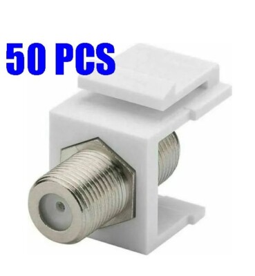 50 pcs F-Type Insert Keystone Snap-In Connector Module Coax Cable Wall ...