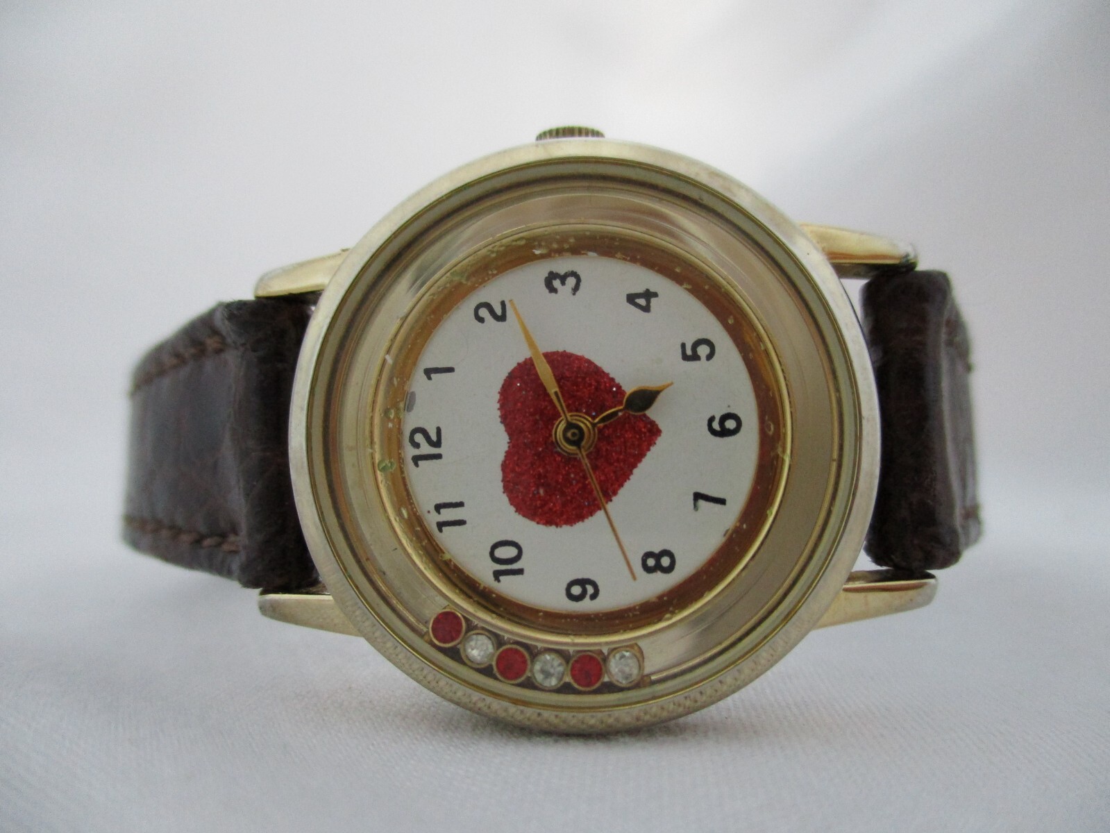 Le Watch Quintel Quartz Women's Brown Buckle Band Analog Watch Heart | eBay