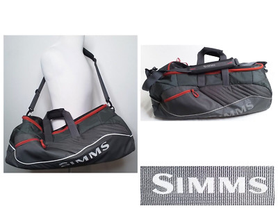 Simms Fishing Products Duffle Bag Gray Full Zip w/ Shoulder Strap # ...