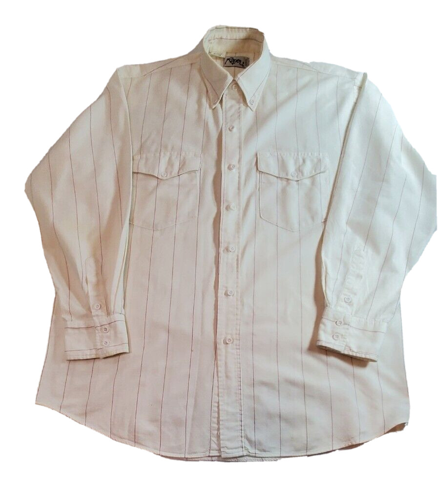 Vintage Roper Classic Cowboy Western Shirt White w/Re… - Gem