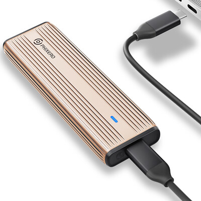 Gold SSD NVME M.2 Case Dual Protocol M2 to USB Type C 3.2 Gen 2 ...