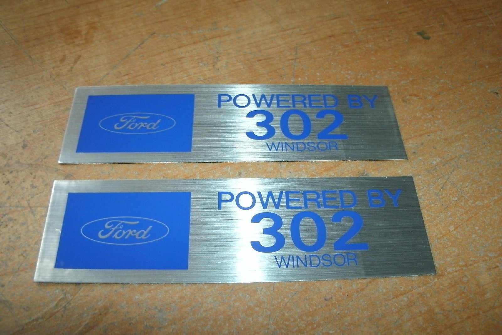 FORD POWERED BY 302 WINDSOR ENGINE VALVE COVER DECALS NEW PAIR BLUE ...