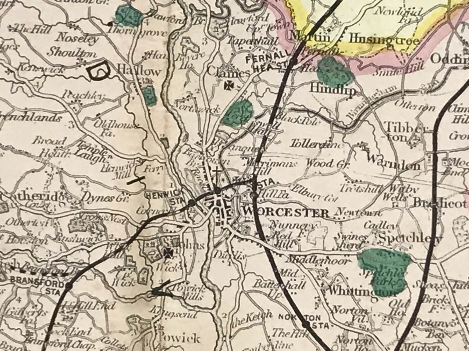 Littlebury's Map of Worcestershire Rare Vintage Original Antique 1873 ...