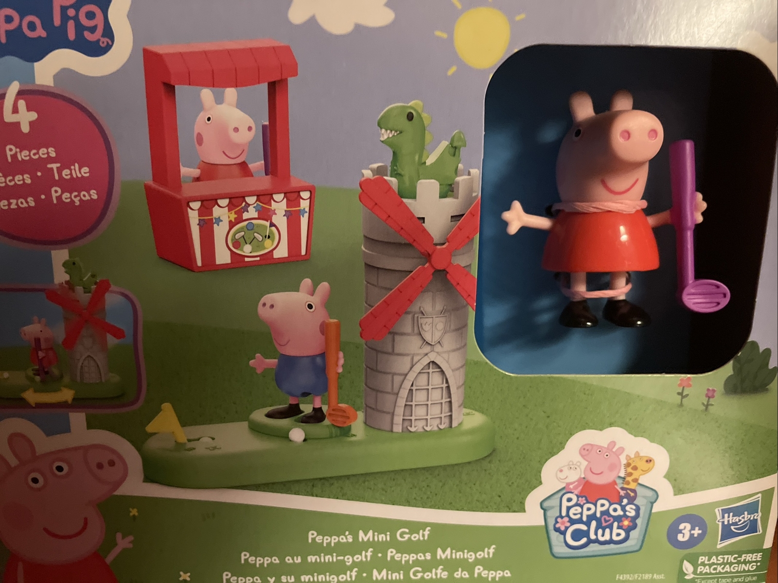 PEPPA PIG Peppa's Club Mini Golf 4-Piece Figure Playset Toy Hasbro Ages ...