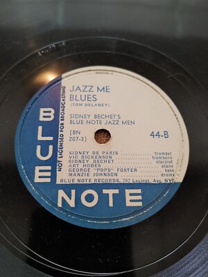 78 RPM Sidney Bechet Blue Note 44 Jazz Me Blues / St. Louis Blues EXC ...