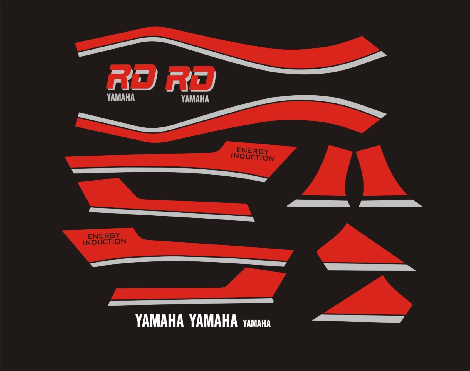 Yamaha RD125 LC Mk1 YPVS Decal Kit | eBay