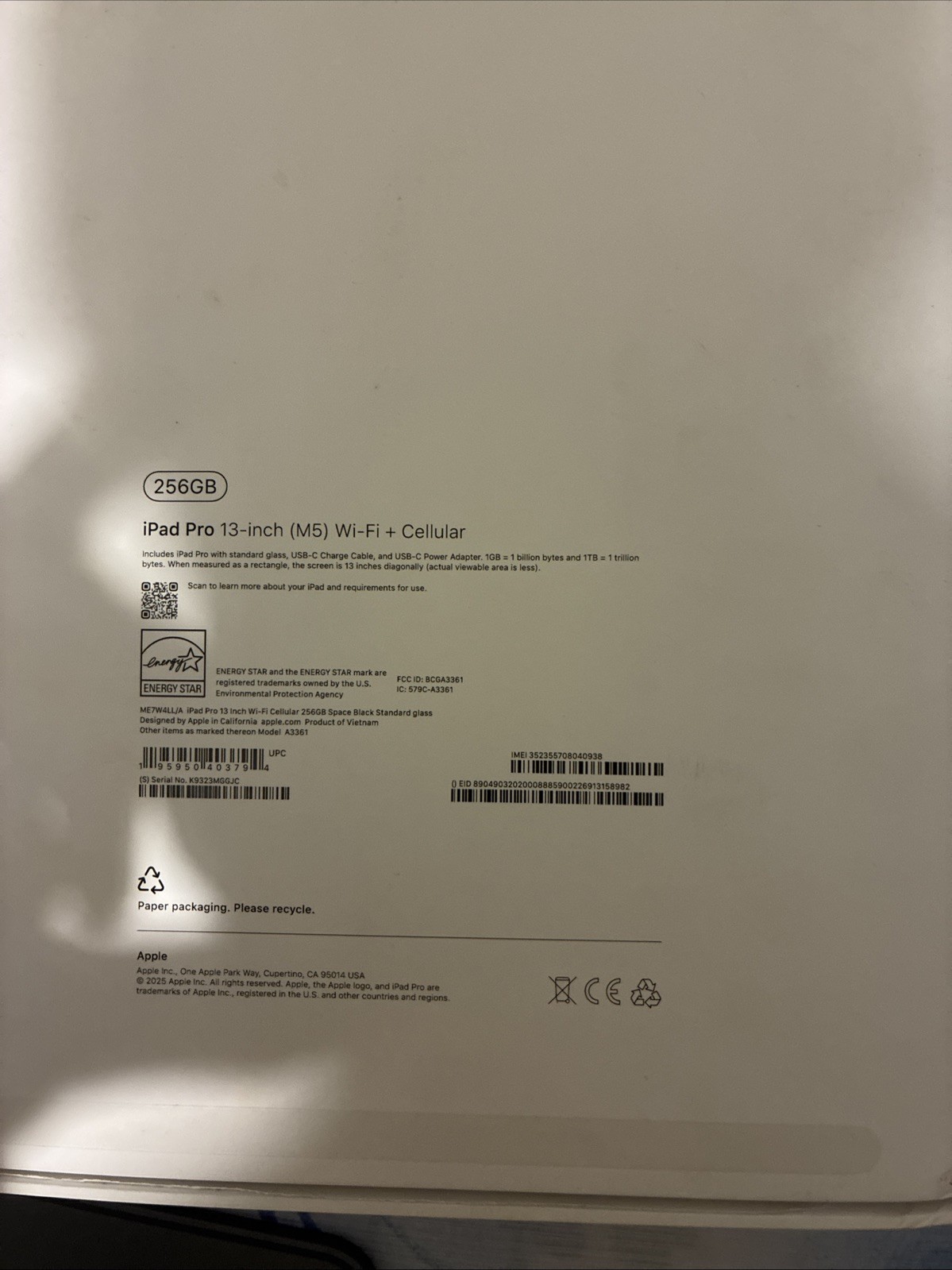 Apple iPad Pro 13-inch (M5) A3361 256 GB, Wi-Fi + 5G, 13 in - Space ...
