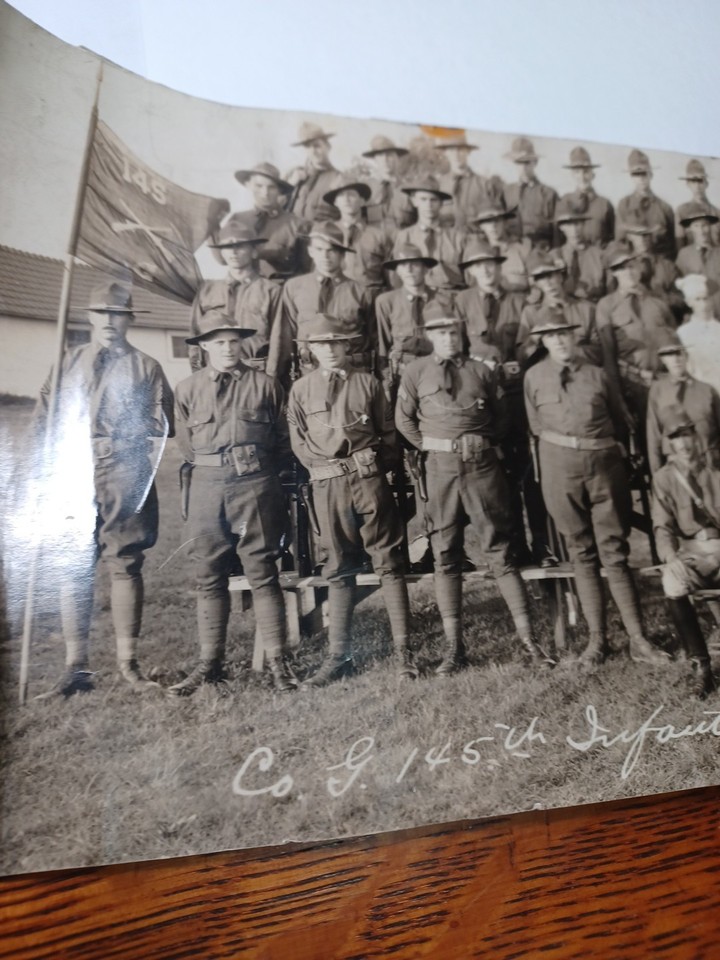 1929 US Army Panoramic Photo 145th Infantry Perry Ohio 6 1/4" x 17 ...