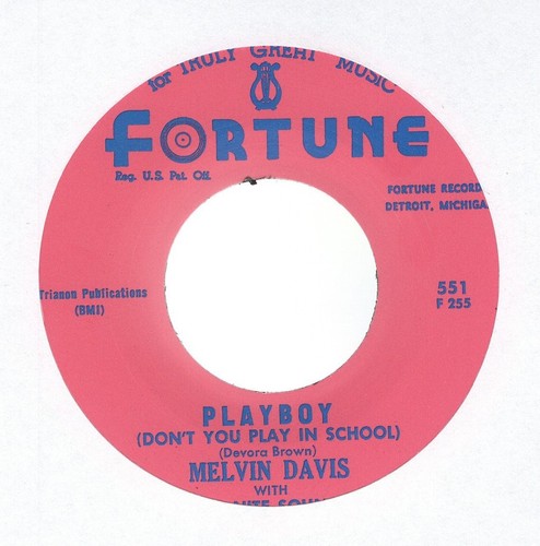 Melvin Davis Playboy (Don't You Play In School) 7" vinyl Europe Fortune 2021 b/w | eBay