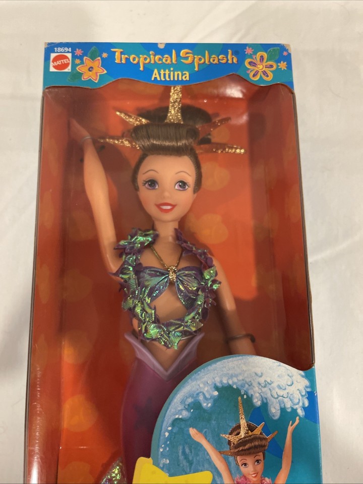 1997 Disney Little Mermaid Attina • Tropical Splash • Color Change Doll ...