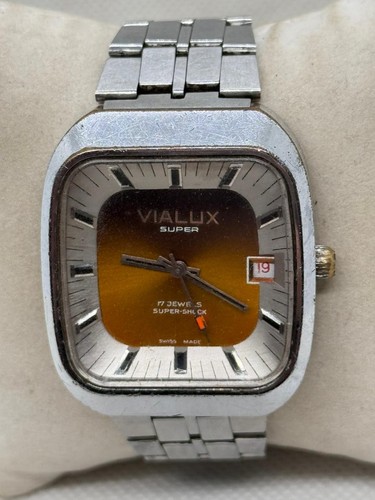 Vialux Super 17 Jewels Vintage Watch Square Manual 37mm Swiss Made Rare | eBay