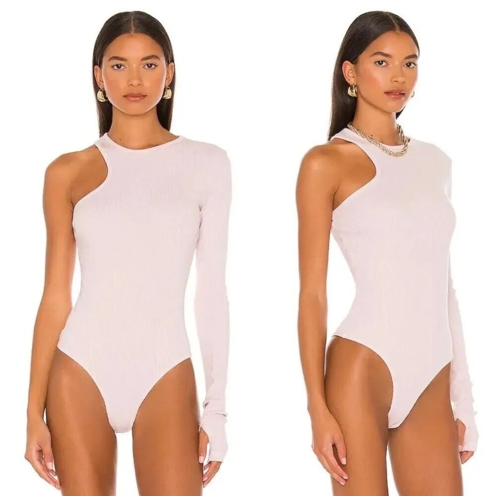 Agolde Bea Cutaway Bodysuit In Lavender size small - Gem