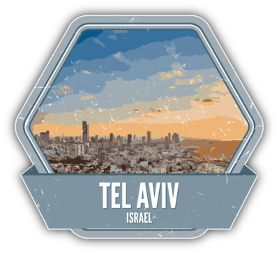 Tel Aviv Israel Grunge Vintage Travel Label Car Bumper Sticker Decal | eBay
