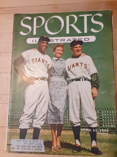 APRIL 1955 SPORTS ILLUSTRATED WILLIE MAYS SF GIANTS 1955 TOPPS BASEBALL ...