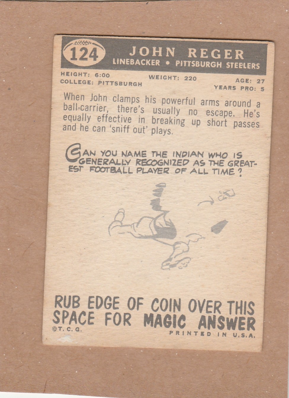 1959 Topps NFL # 124 John Reger | eBay