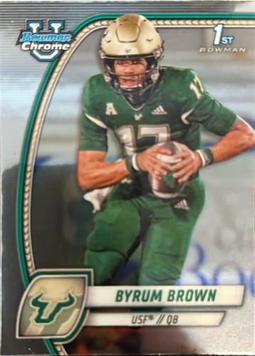 2024 Bowman Chrome U #34 Byrum Brown RC USF BULLS CHROME 1ST Edition RC ...