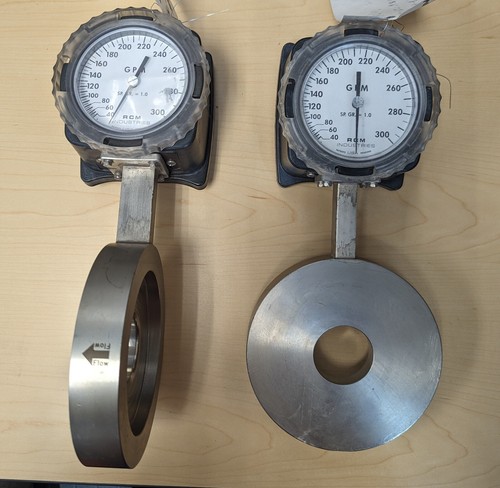 Qty (2) RCM Industries Flow Meter 300 gpm - 180psi - 4" wafer ...