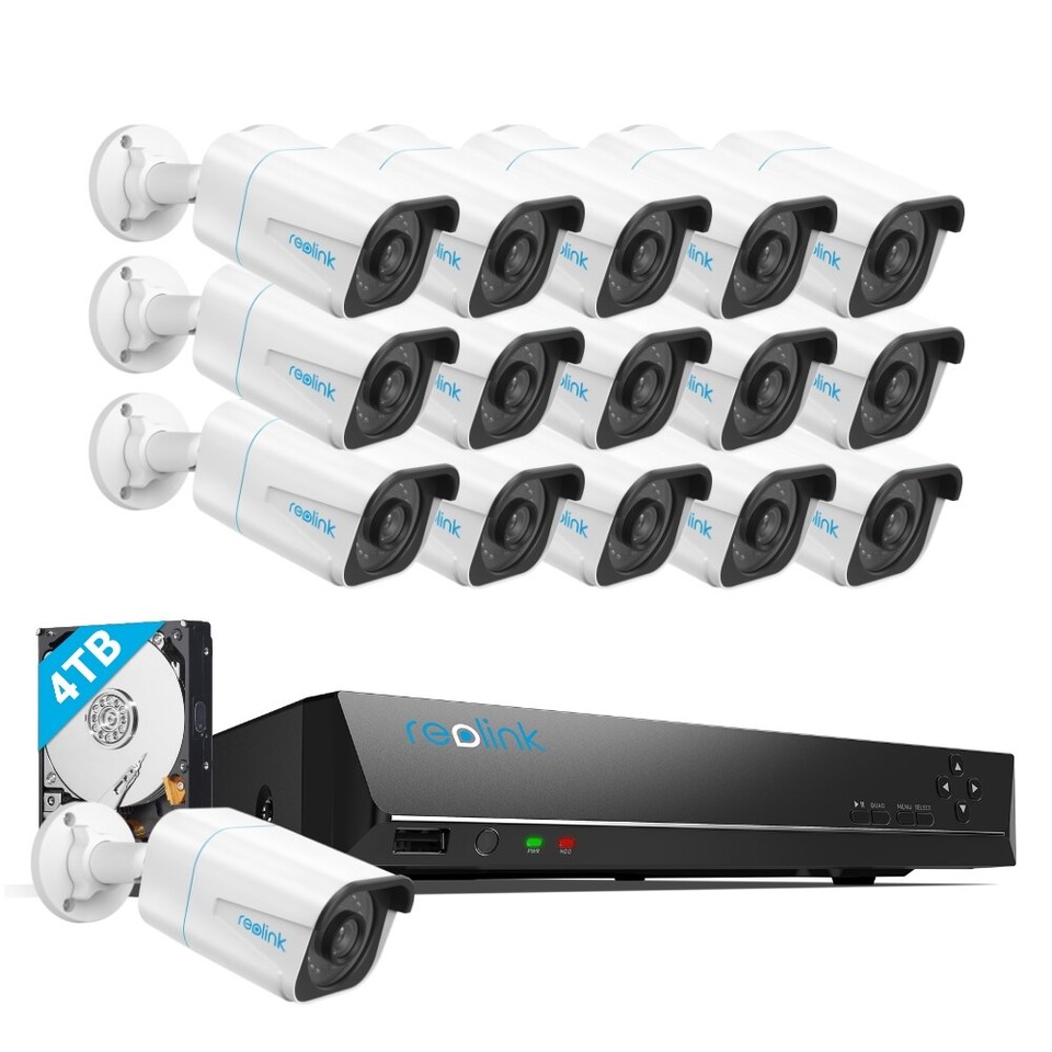 Reolink 16CH 8MP NVR 4K POE Security IP Camera System Audio IR Night ...