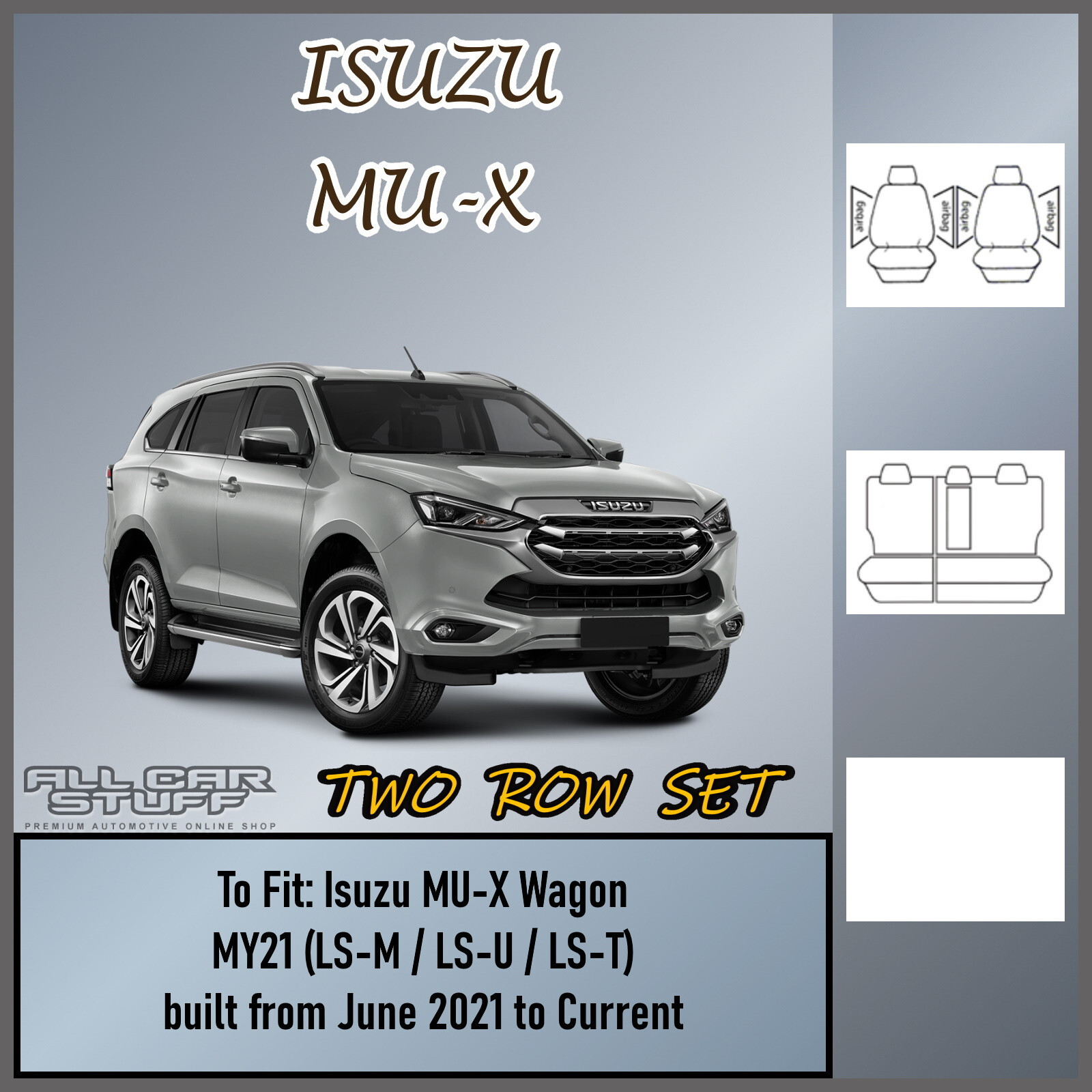 SharkSkin ULTRA Neoprene Seat Covers for Isuzu MU-X (MUX) 2-Rows: 06/ ...