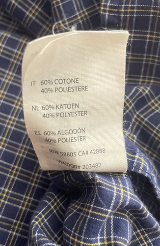 Harbor Bay HB Shirt Mens 5XL Plaid Long Sleeve Button Up Casual Blue | eBay