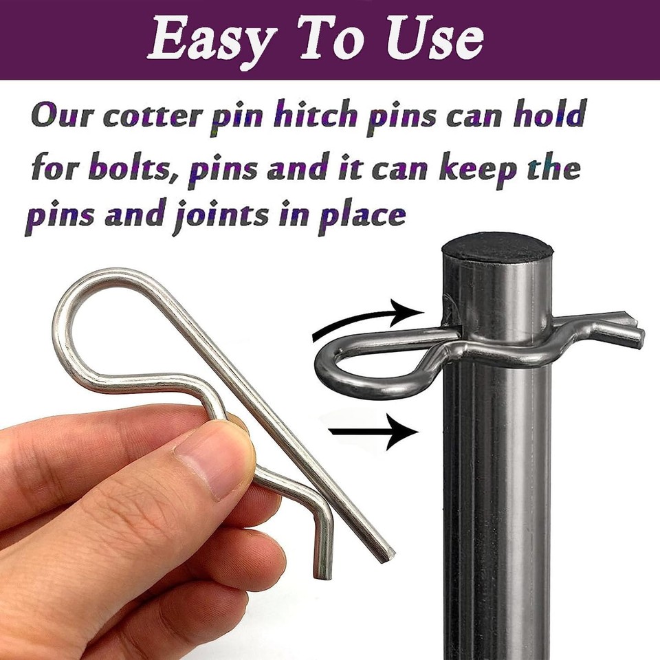 80 Pcs Stainless Steel Hitch Pin Clip R Retaining Pins Assortment Kit ...