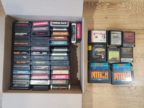 Lot of 53 Non-working Atari 2600, 5200, 7800, Colecovision etc. Games ...