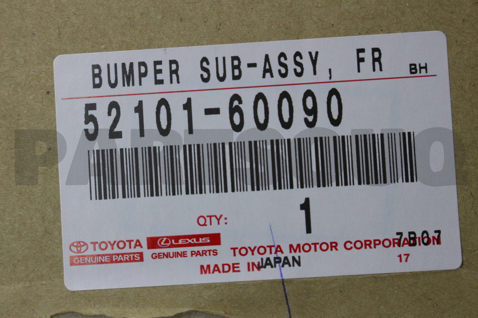 5210160090 Genuine Toyota BAR, FRONT BUMPER 52101-60090 | eBay