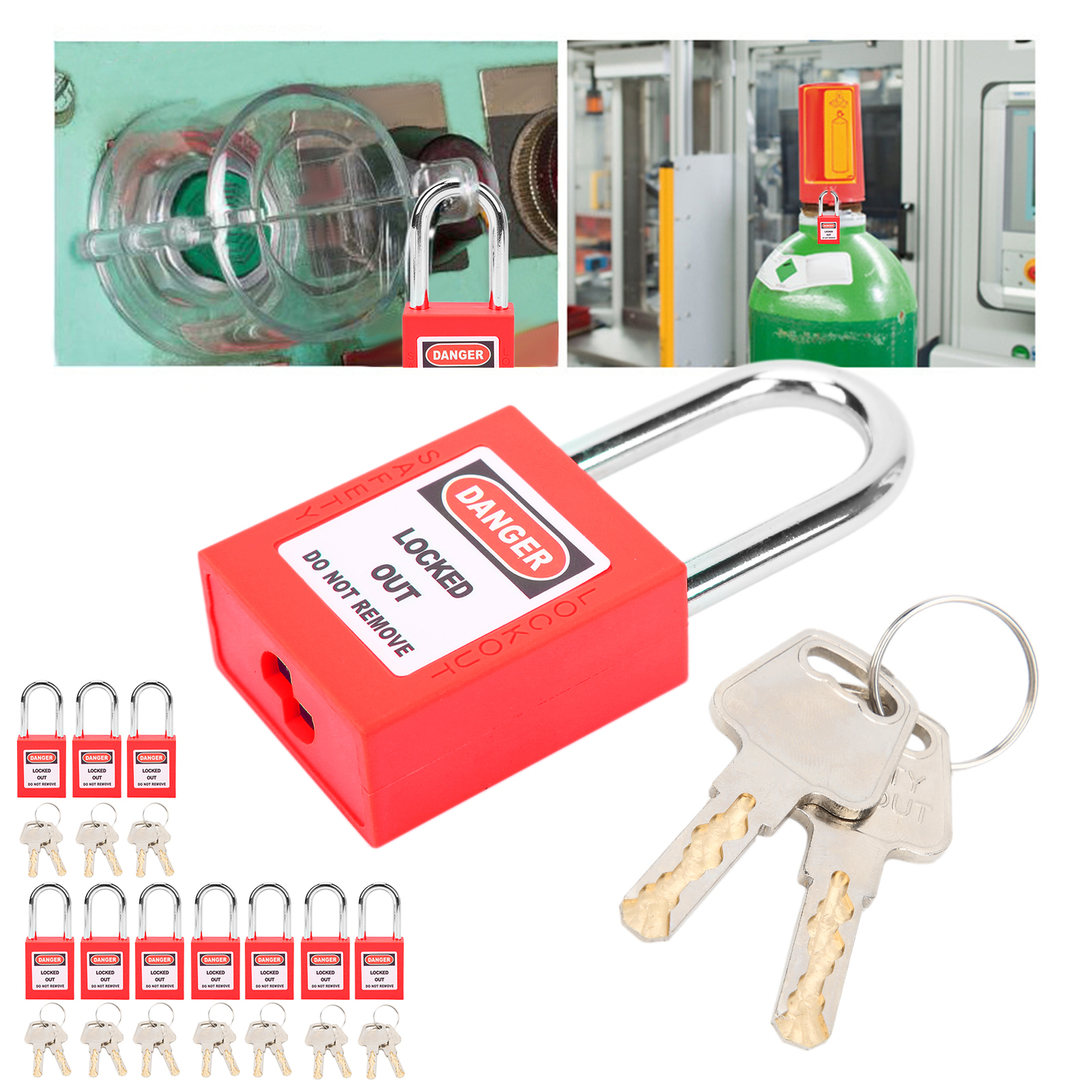 (red)Lockout Lock 10 Sets 38mm LOTO Lock Insulation Tagout Lock For | eBay