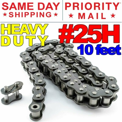 #25H Heavy Duty Roller Chain x 10 feet, Free Connecting Link + Same Day ...