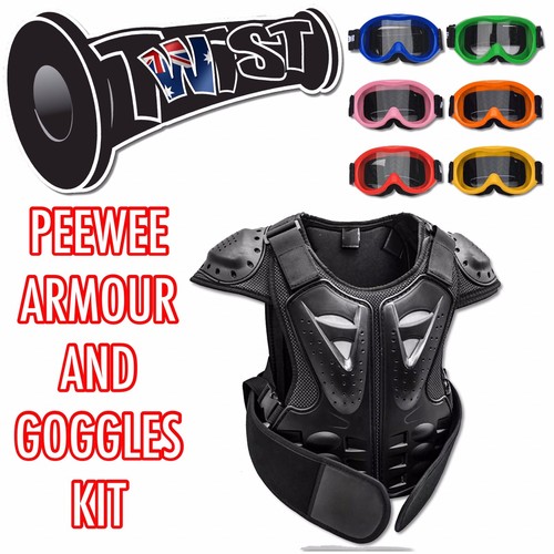 PEEWEE JR KIDS MX DIRT BIKE MOTOX MOTOCROSS MX ARMOUR & GOGGLES KIT ...