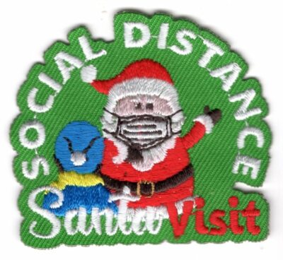 SOCIAL DISTANCE SANTA VISIT Iron On Patch Santa Claus Holiday Mask | eBay
