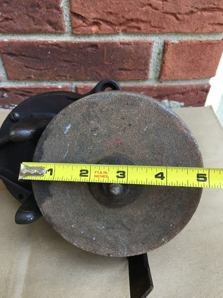 Antique Early 1900's Vintage Hand Crank Bench Grinder Sharpener H 9 ...