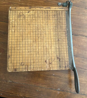 Vintage 12" RAYGRAM PAPER TRIMMER Cutter CAST IRON CUTTER Wood | eBay