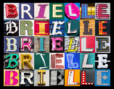 BRIELLE Name Poster featuring photos of actual sign letters | eBay