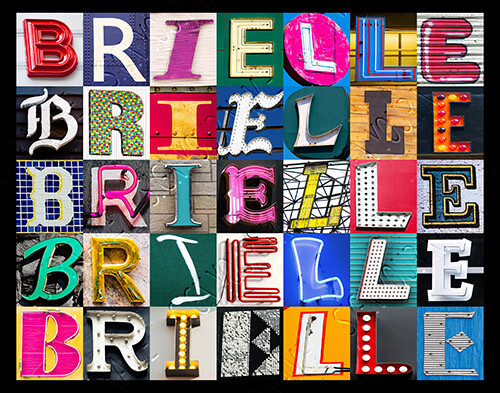 BRIELLE Name Poster featuring photos of actual sign letters | eBay