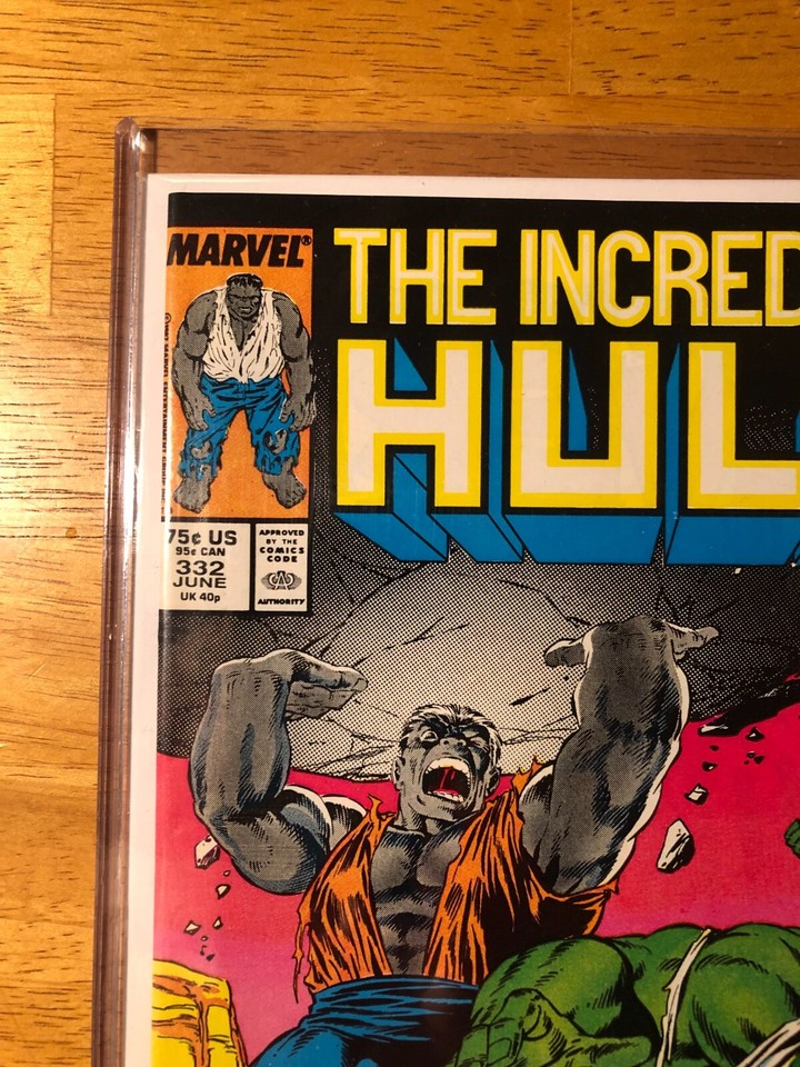 Incredible Hulk #332 1987 NM+ McFarlene Art Gray Hulk Sent w/ hard ...
