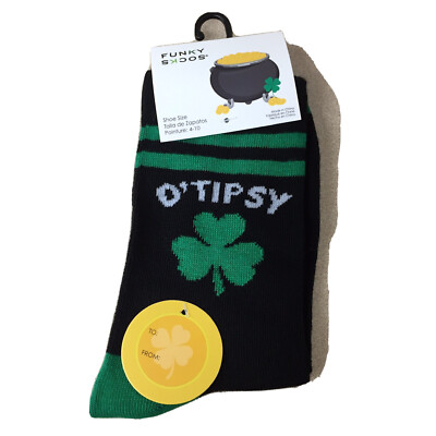 Funky Socks St Patrick’s day O’Tipsy Size 4-10 Crew New Tags AR128 | eBay