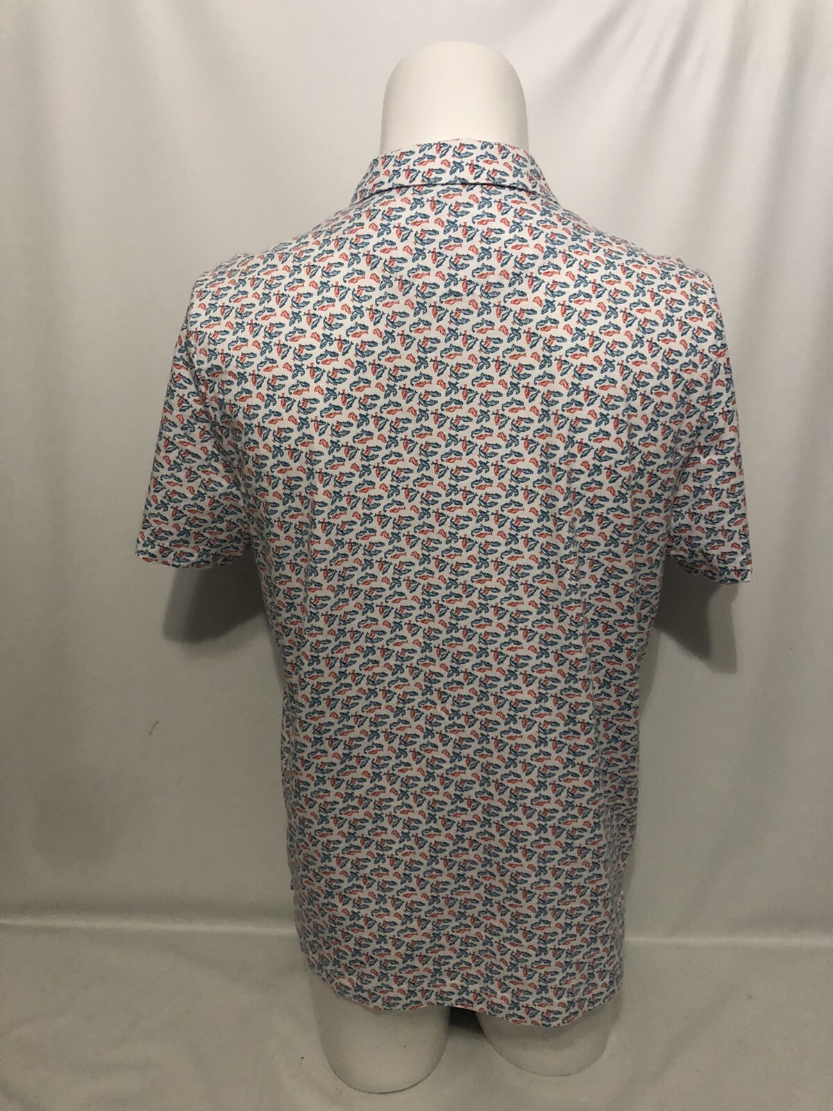 Perry Ellis Blue Orange Fish Polo Short Sleeve Shirt … - Gem